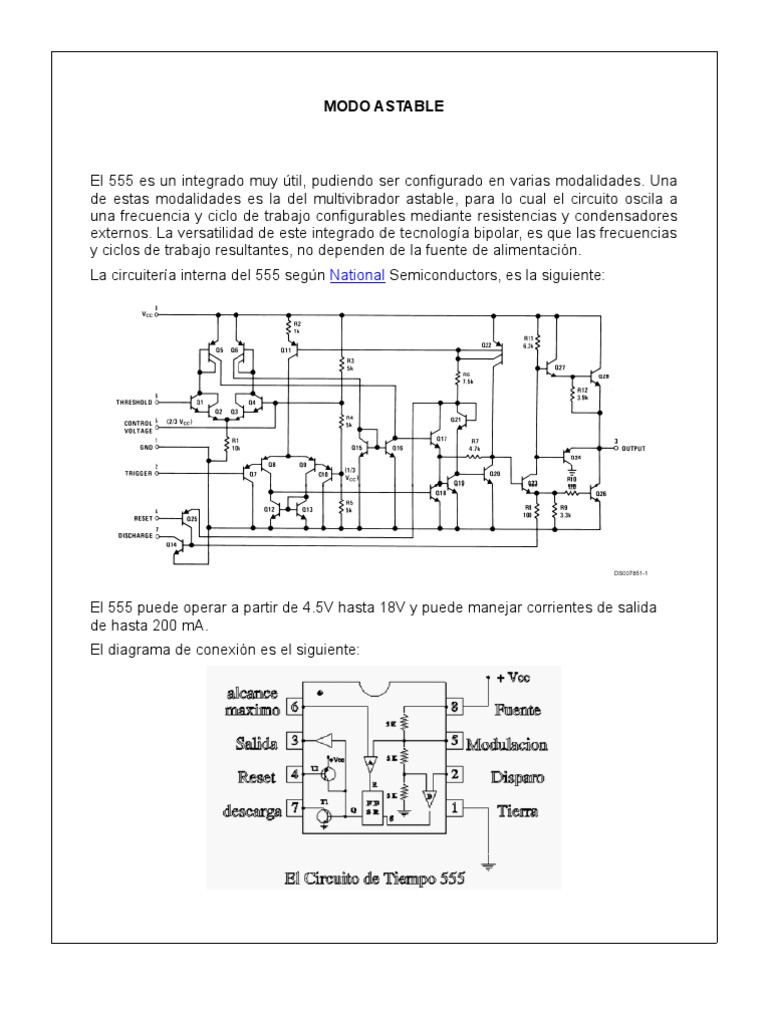 Modo Astable | PDF | Electrónica | Equipo eléctrico