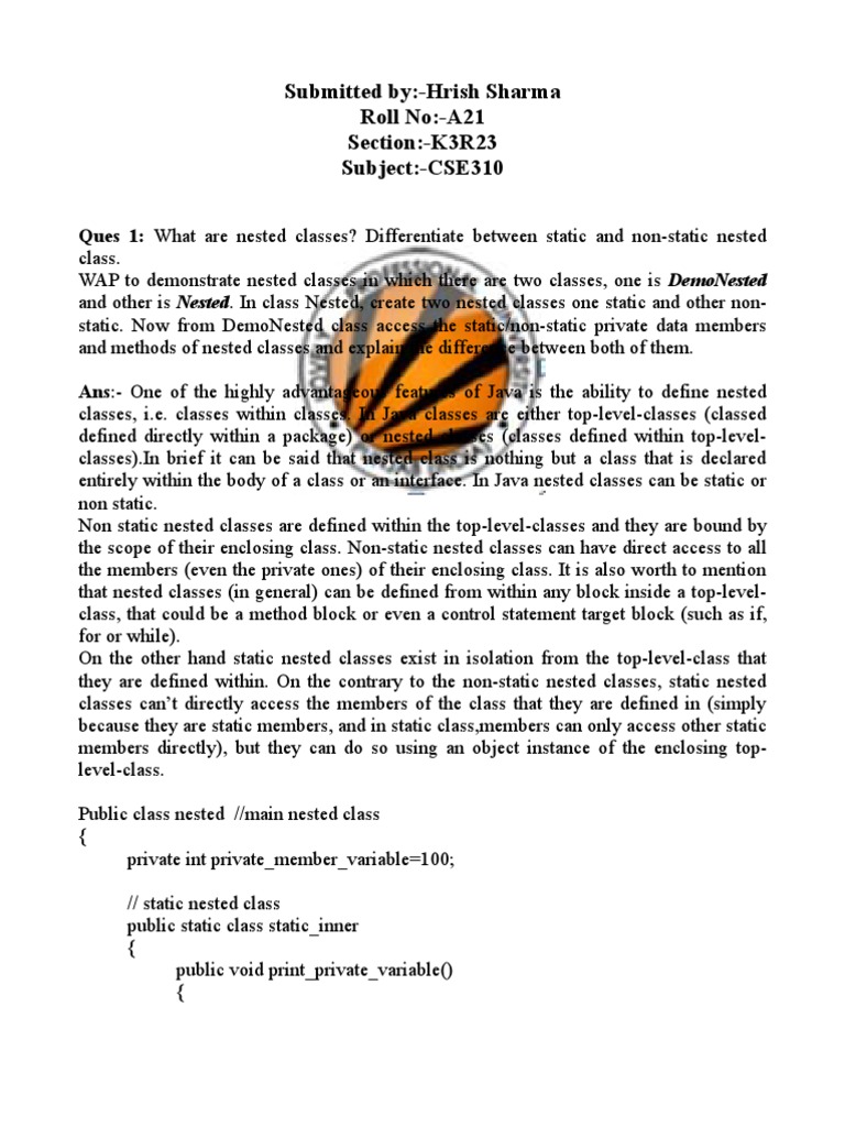 Harish Java Homework | PDF | Method (Computer Programming) | Class (Computer Programming)