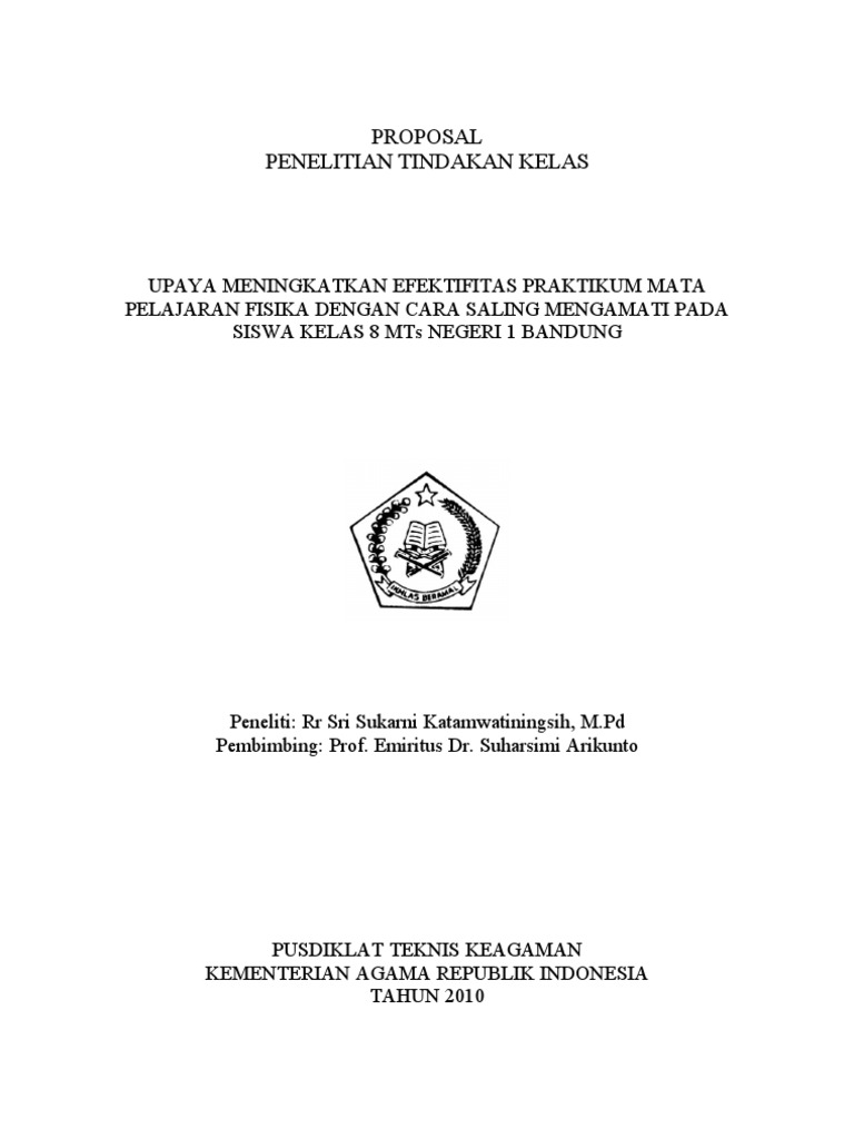 Contoh Proposal PTK Fisika SMP | PDF