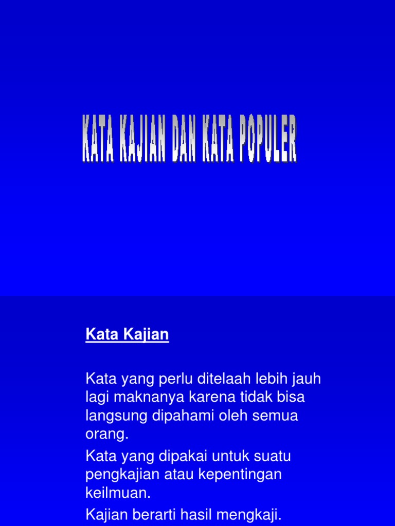 Kata Kajian vs Kata Populer | PDF