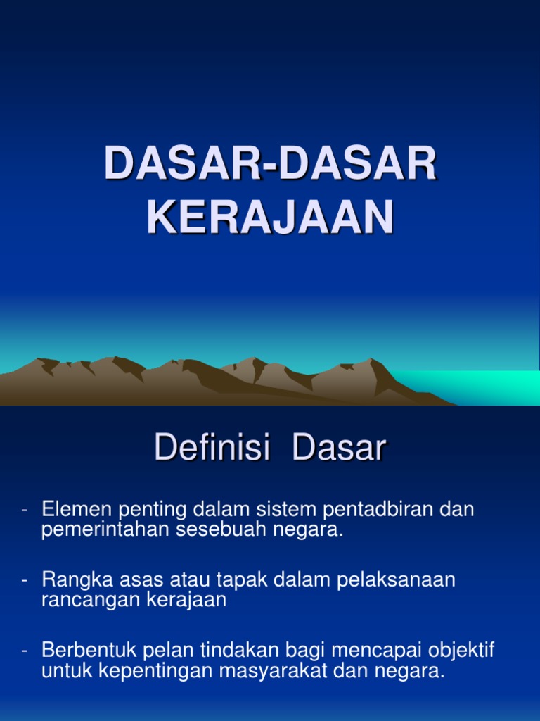 Dasar-Dasar Kerajaan Malaysia | PDF