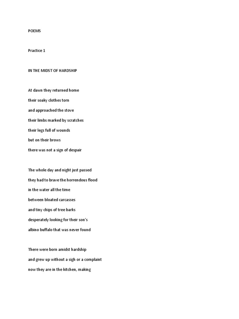 Poems | PDF | Narration | Ellipsis