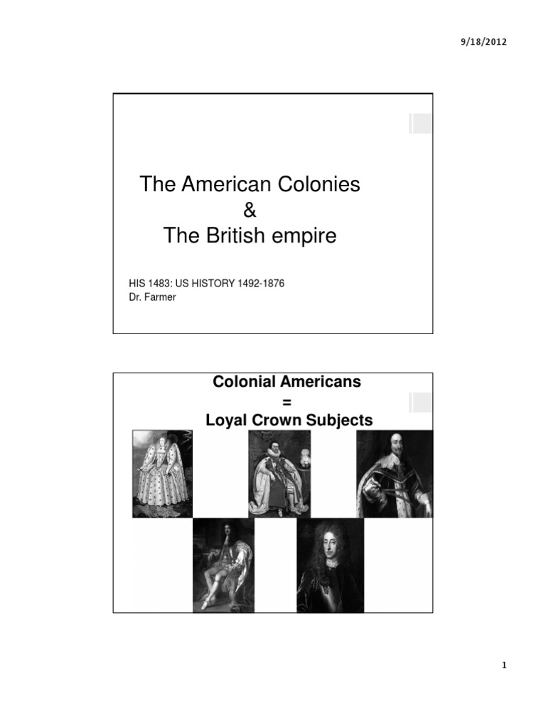 Lecture 6 - The American Colonies and The British Empire | PDF | Age Of ...