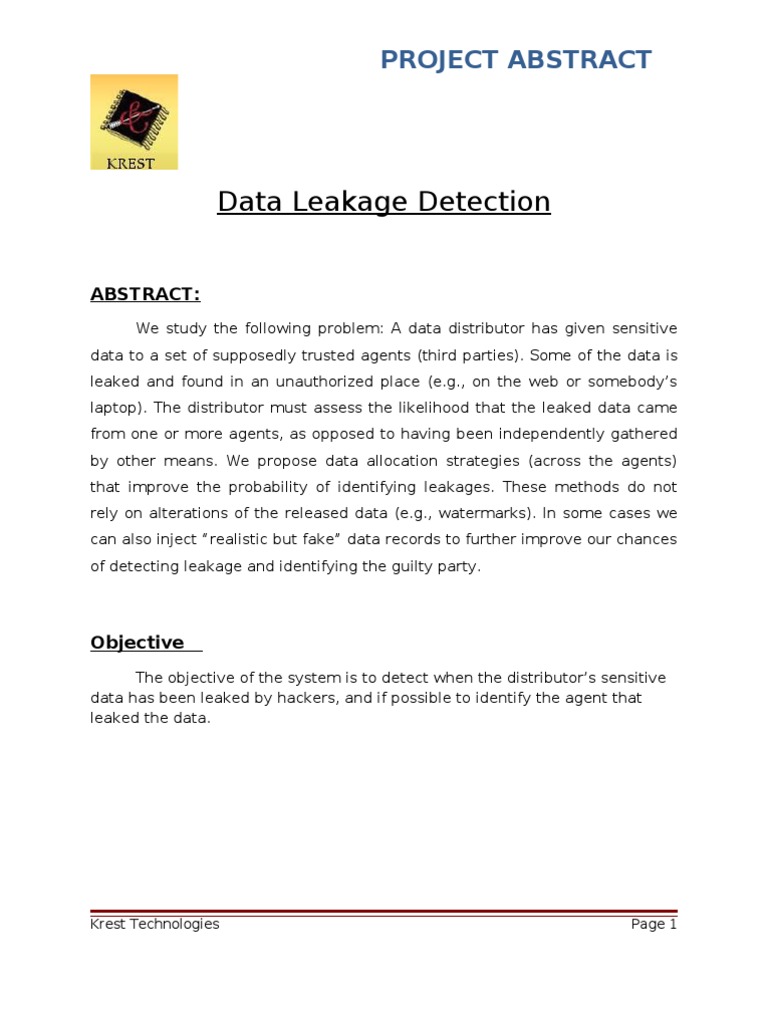 53.data Leakage Detection Abstract | PDF | Java Server Pages | Areas Of Computer Science