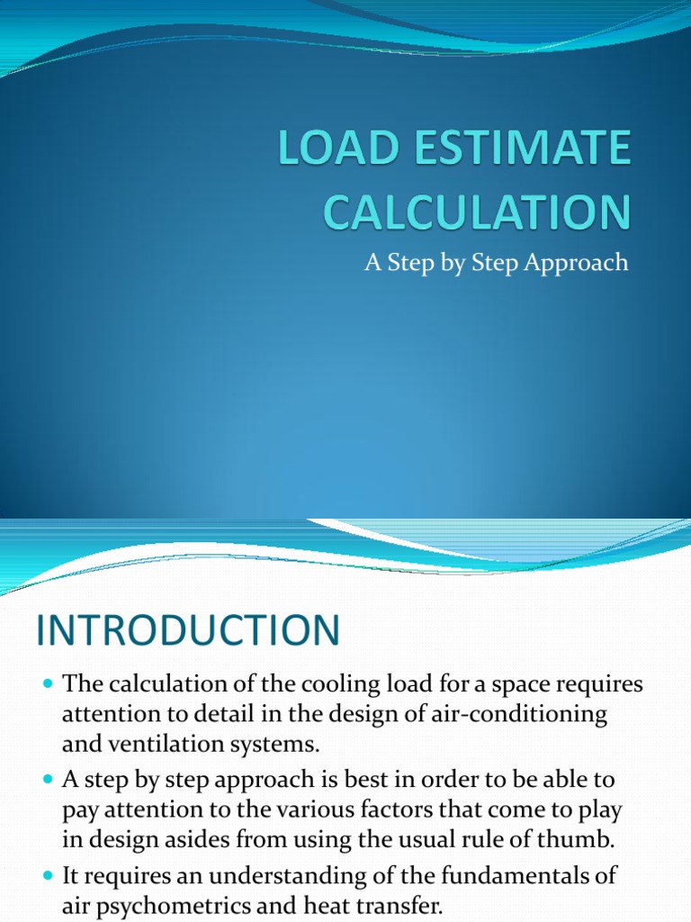 Load Estimate Calculation | PDF | Heat Transfer | Air Conditioning