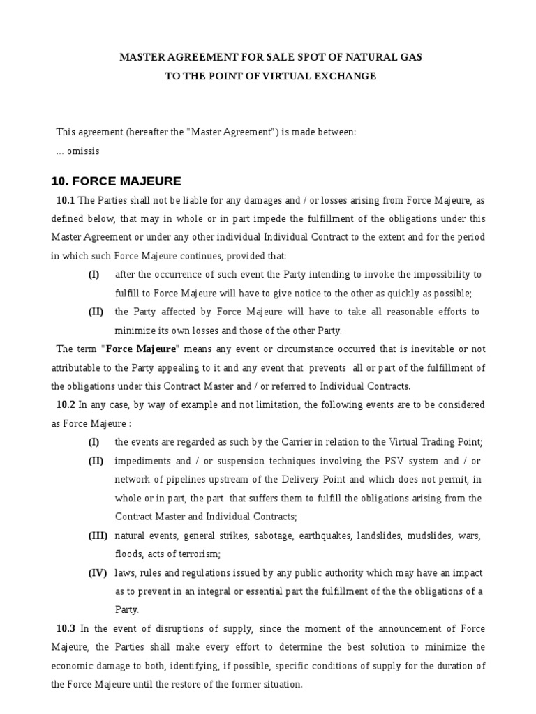 Natural Gas Sale Master Agreement | PDF | Guarantee | Arbitration