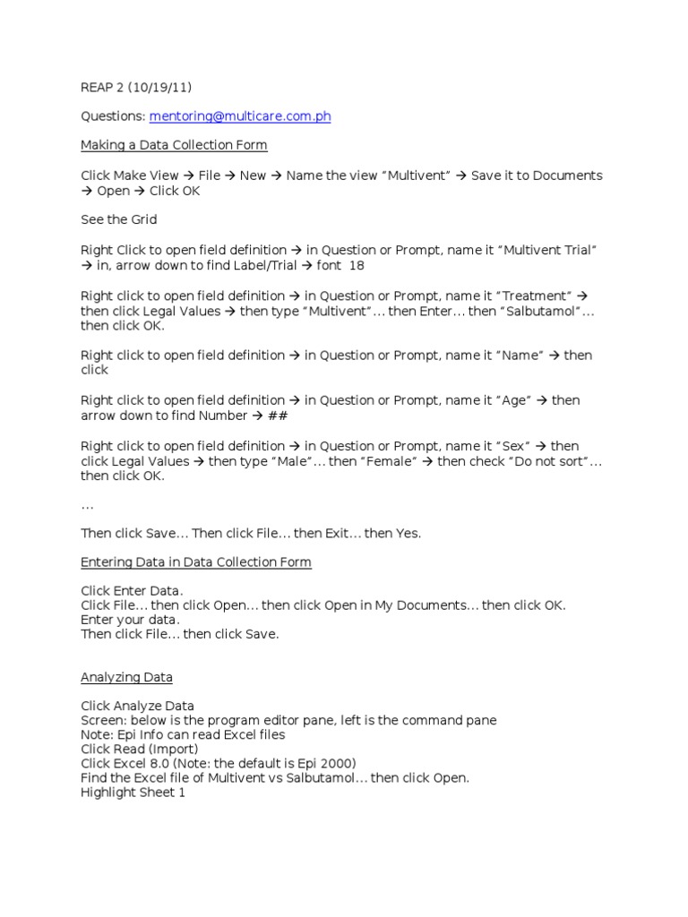 Reap 2 | PDF | Microsoft Excel | Relative Risk