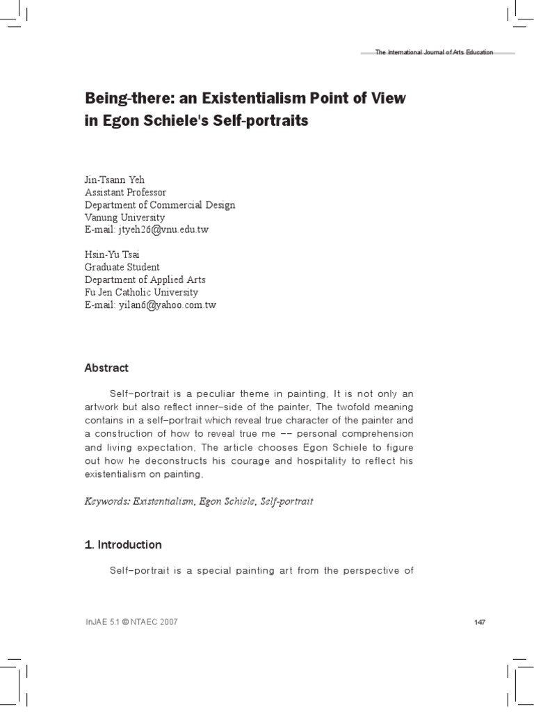 Egon Schiele Self Portraits Existencialism | PDF | Existentialism ...