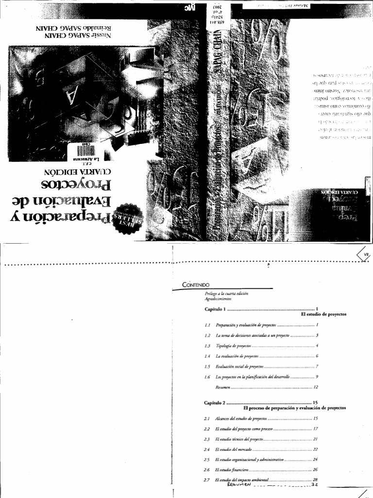 Preparacion y Evaluacion de Proyectos Cuarta Edicion Sapag y Sapag CAp ...