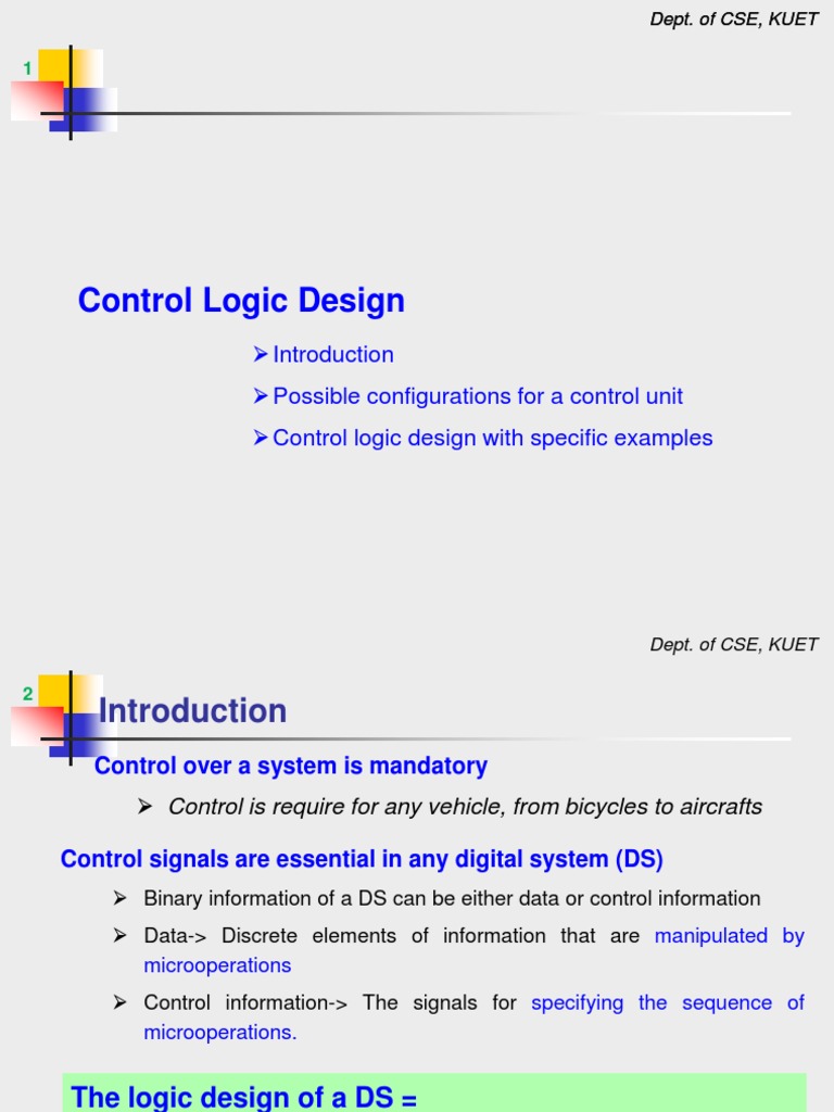 CSE KUET Control Logic Design Document | PDF | Digital Electronics ...