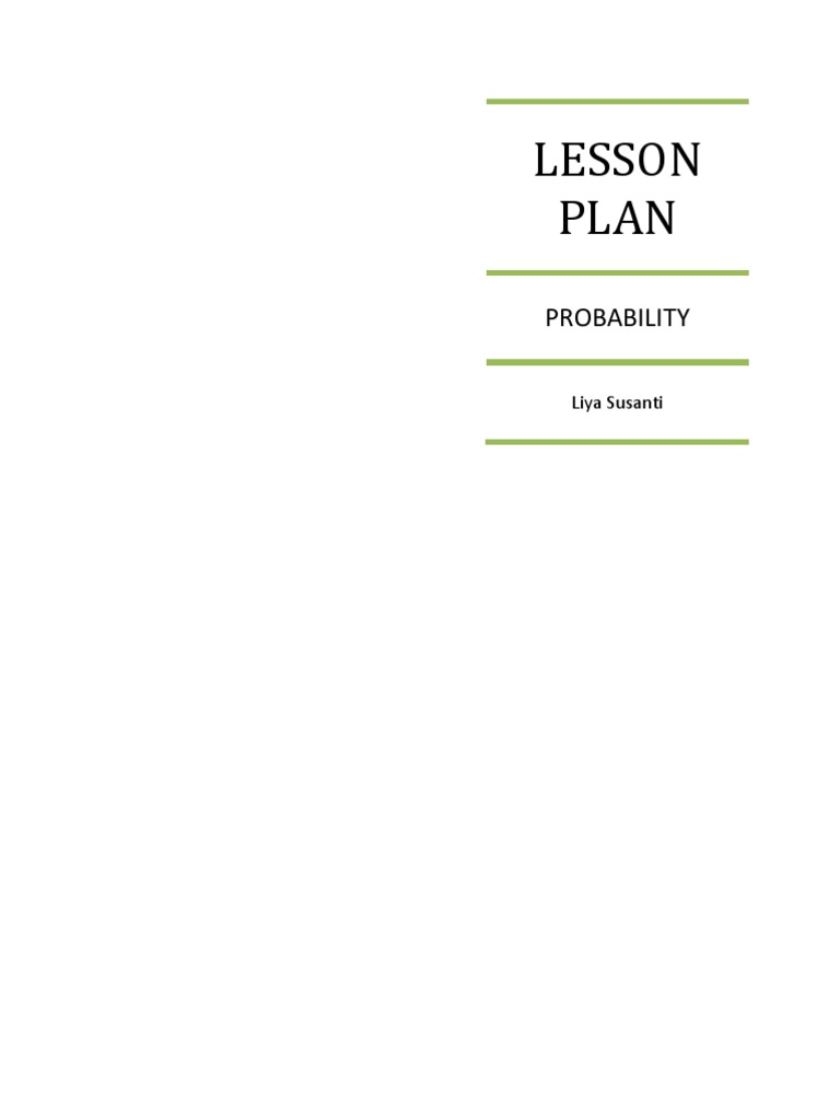 Lesson Plan Probability | PDF | Lesson Plan | Probability
