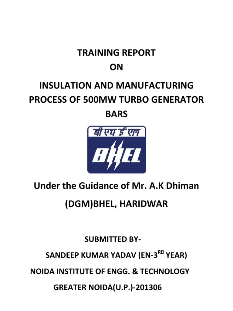 Bhel Report 500MW Sandy | PDF | Insulator (Electricity) | Power Station