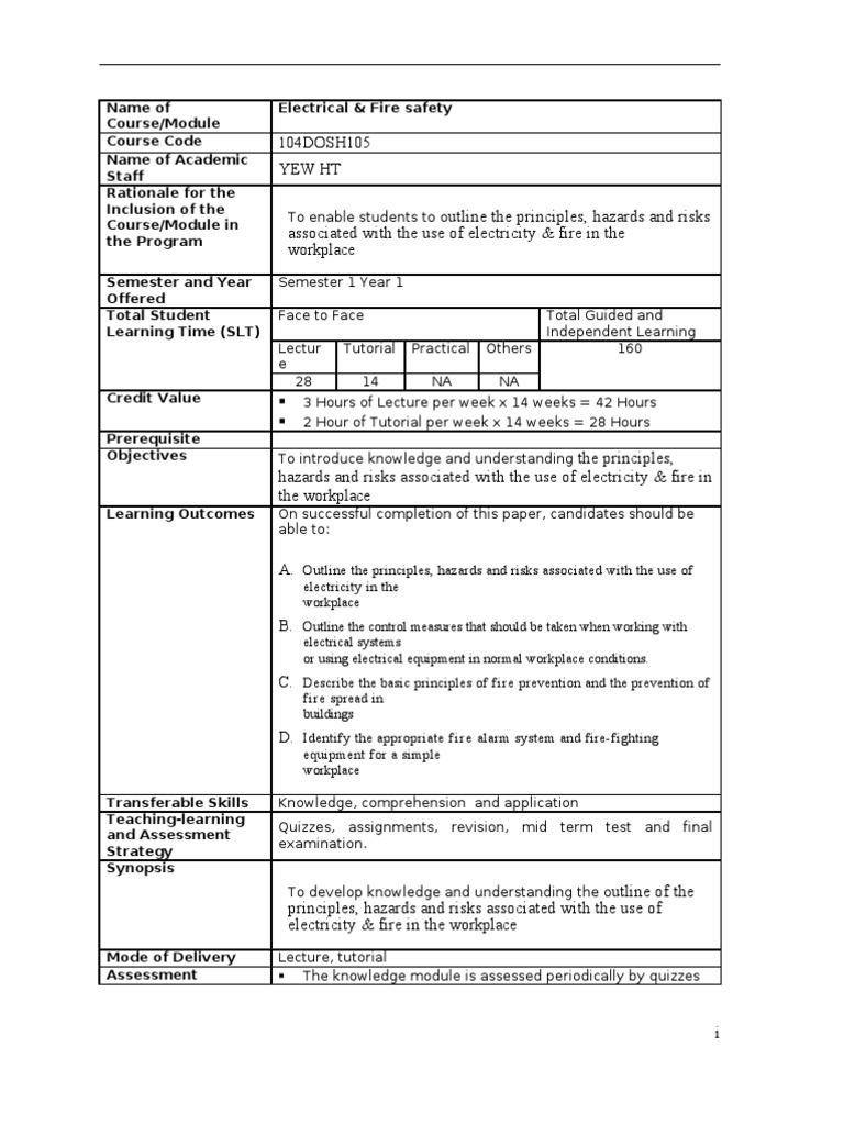 Electrical & Fire Safety | Safety | Electricity