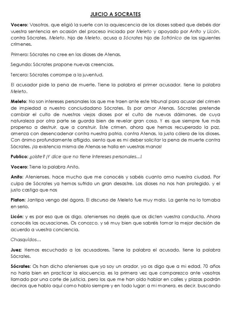 Juicio A Socrates | PDF | Oráculo | Sócrates
