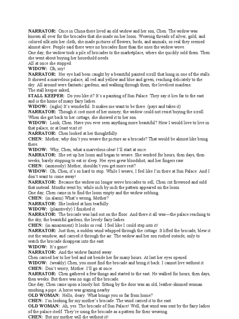 The Magic Brocade Script | PDF | Weaving