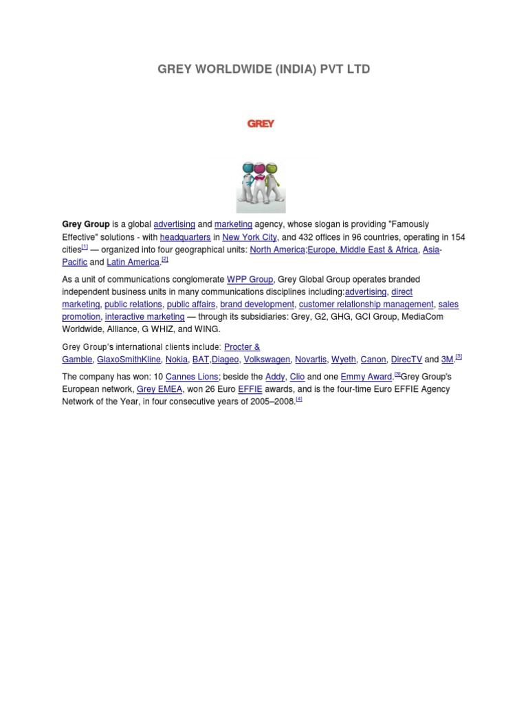 Grey Worldwide PVT LTD | Download Free PDF | Companies Of The United ...