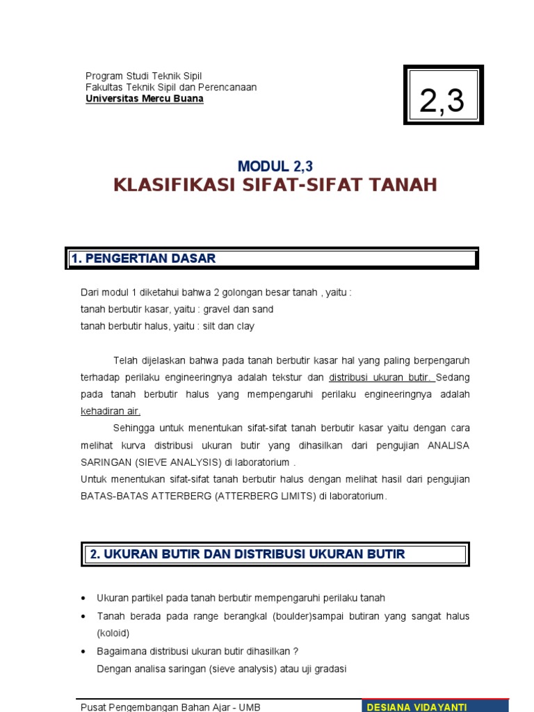 Klasifikasi Sifat Tanah | PDF | Sains & Matematika