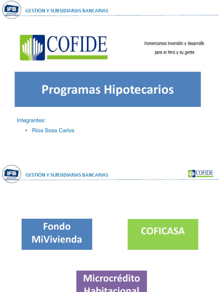 COFIDE | PDF | Interés | Crédito (finanzas)