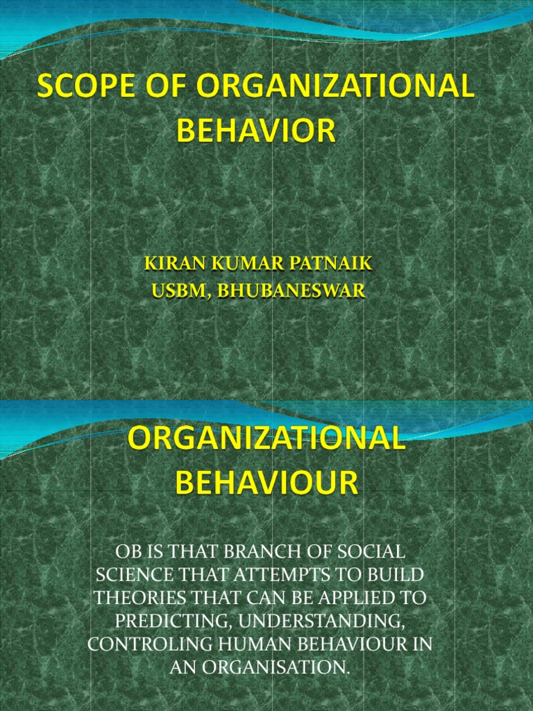 Scope of Organizational Behavior Explained | PDF | Perception ...