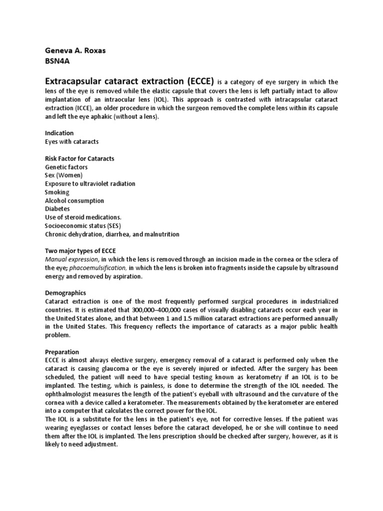 Ecce | PDF | Cataract | Eye
