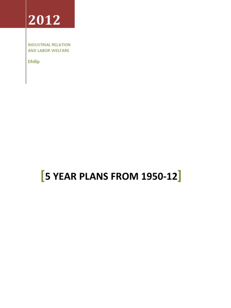 An Overview of India's Five-Year Plans from the First to the Eighth ...