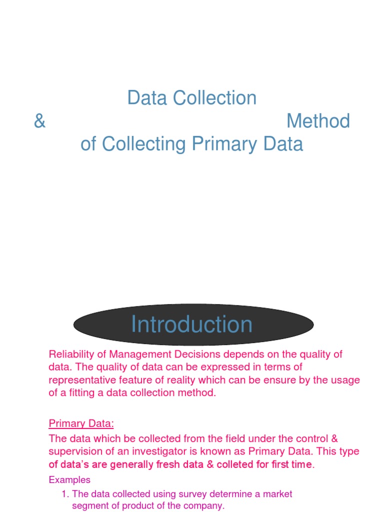 Data Collection & Method of Collecting Primary Data | PDF