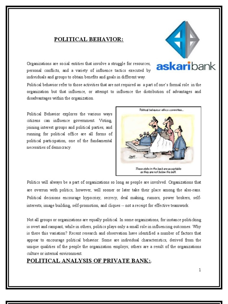 What Is Political Behavior | PDF | Job Satisfaction | Banks