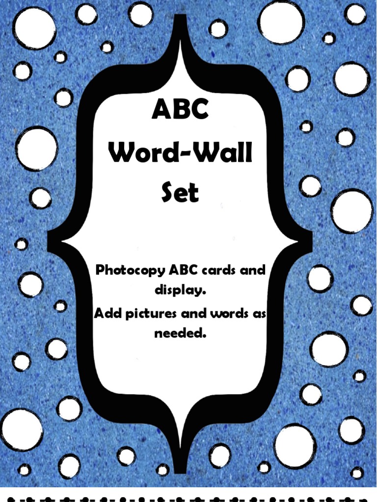 ABC Word-Wall Set: Photocopy ABC Cards and Display. Add Pictures and ...