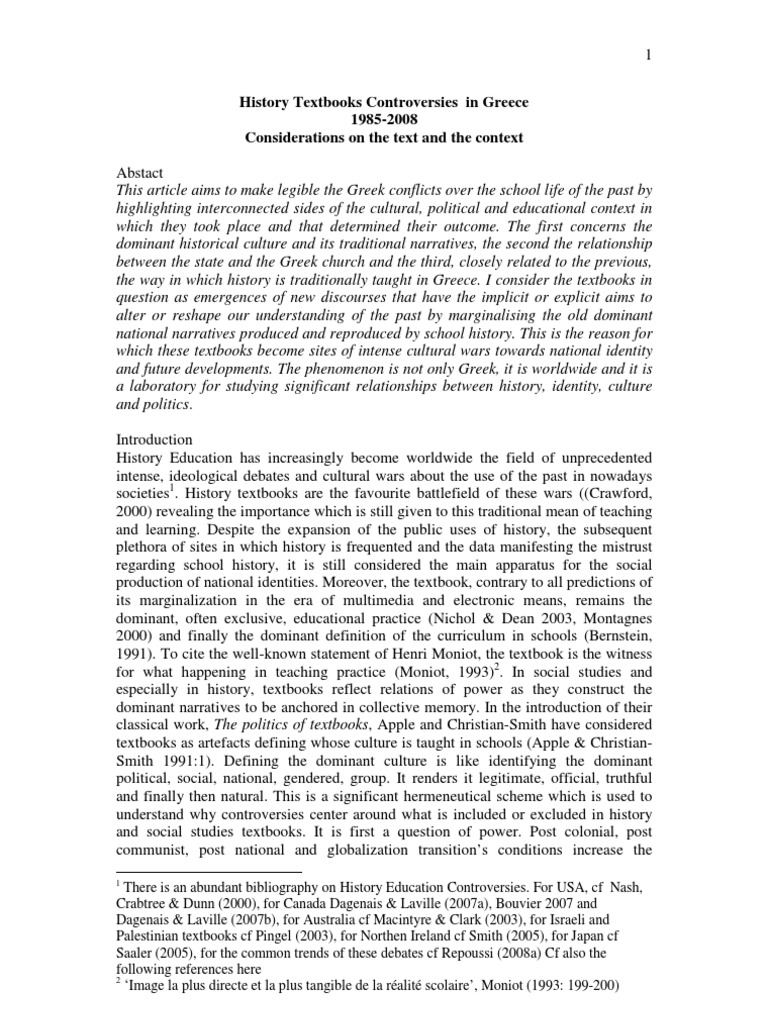 History Textbooks Controversies | PDF | Greece | Narrative