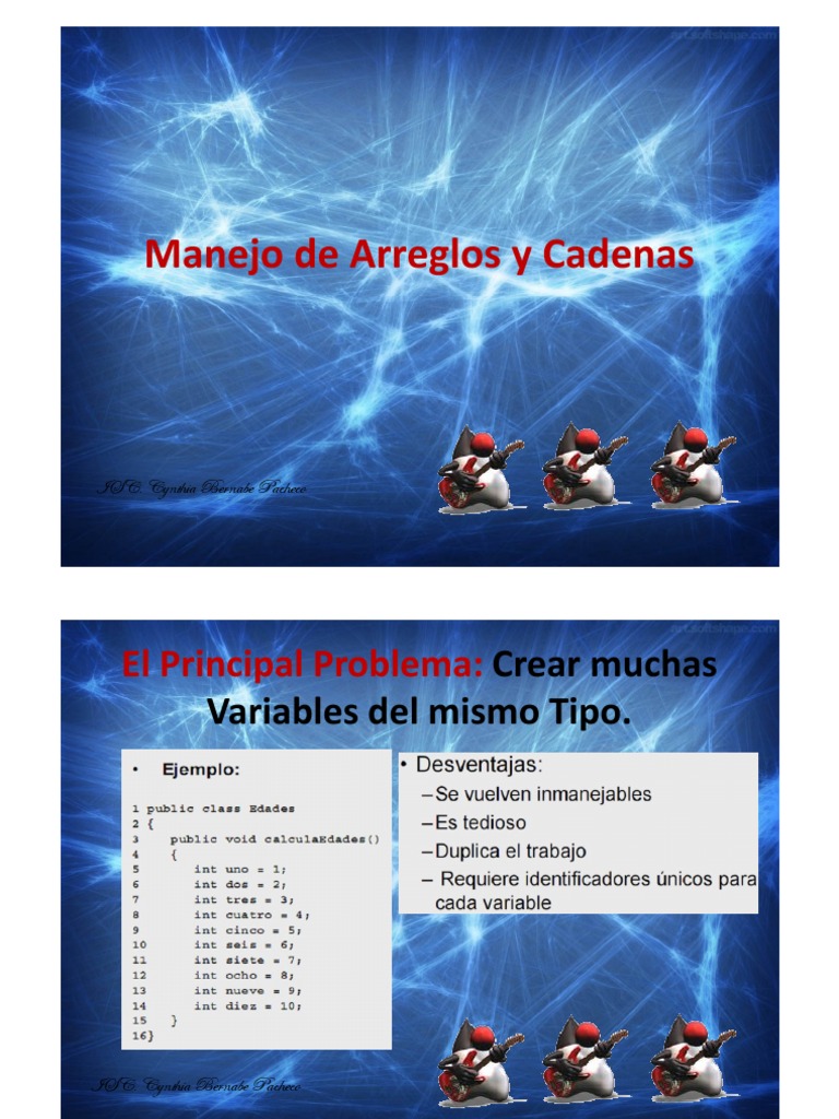 Manejo de Arreglos en Java | PDF | Estructura de datos de matriz ...