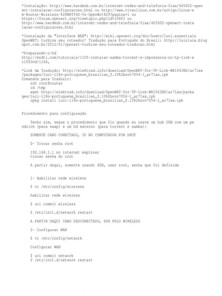 Guia passo-a-passo para instalação e configuração do OpenWRT em ...