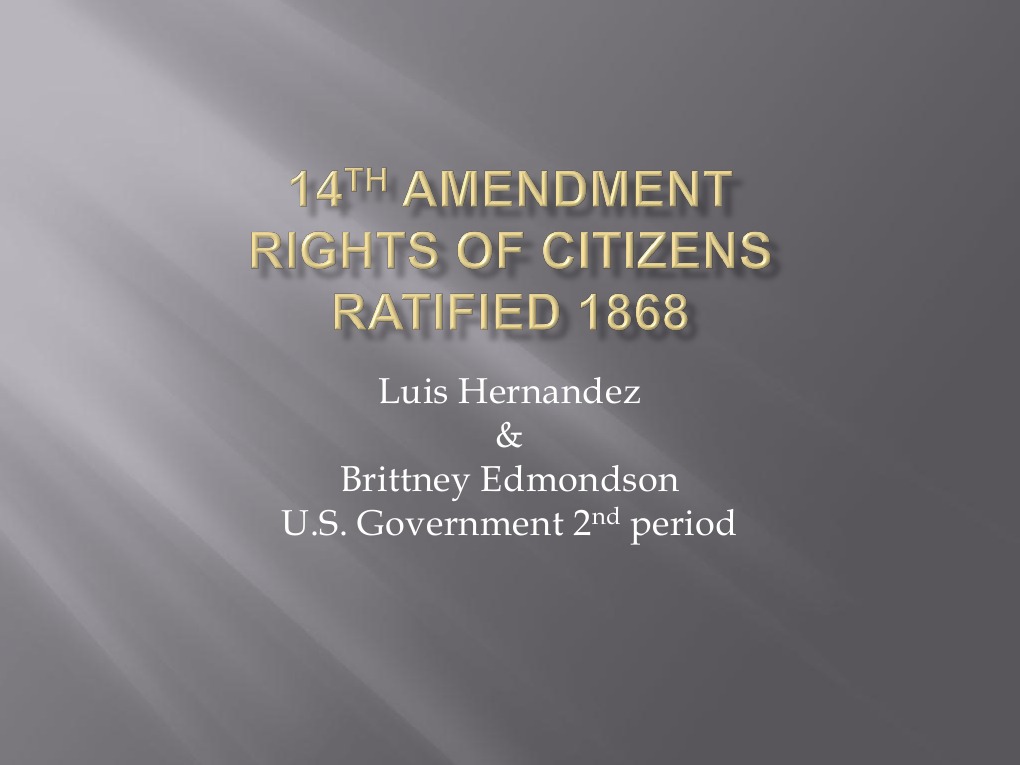 14th Amendment | PDF | Politics | Law
