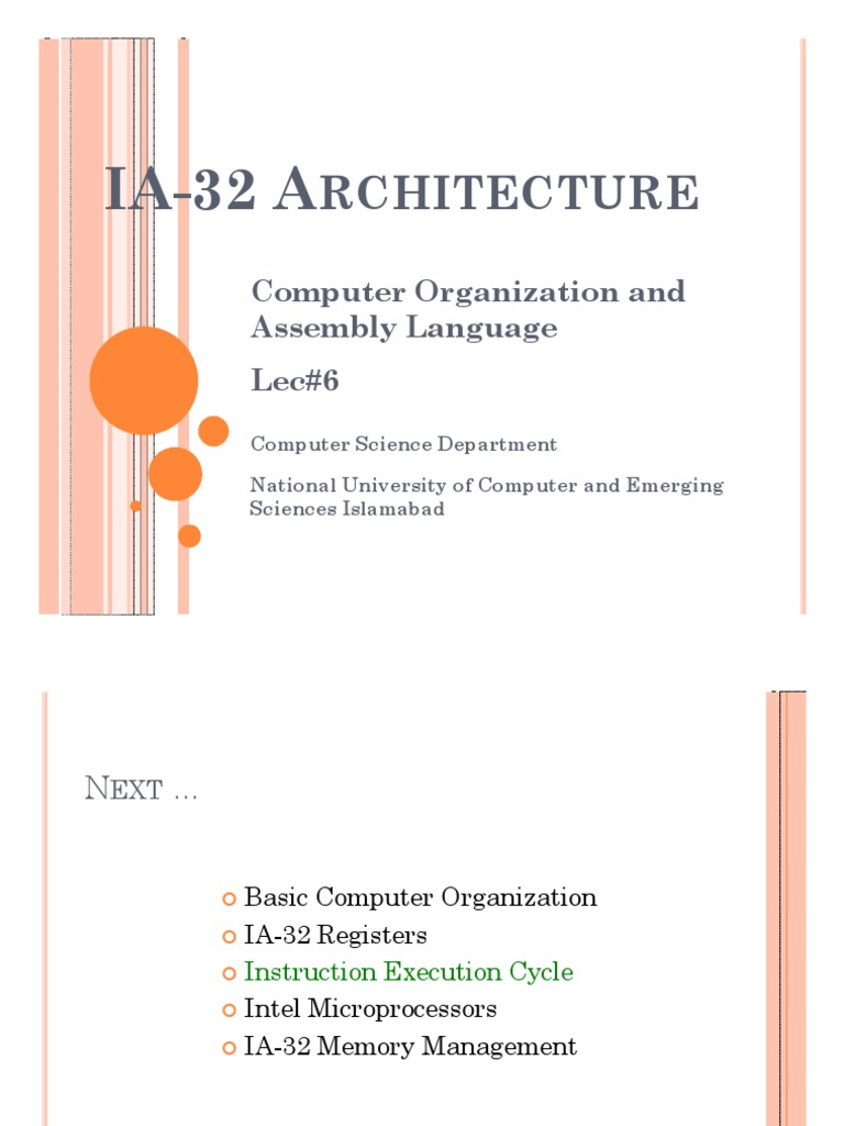 Rchitecture: Computer Organization and Assembly Language Lec#6 | PDF | Instruction Set | Central ...