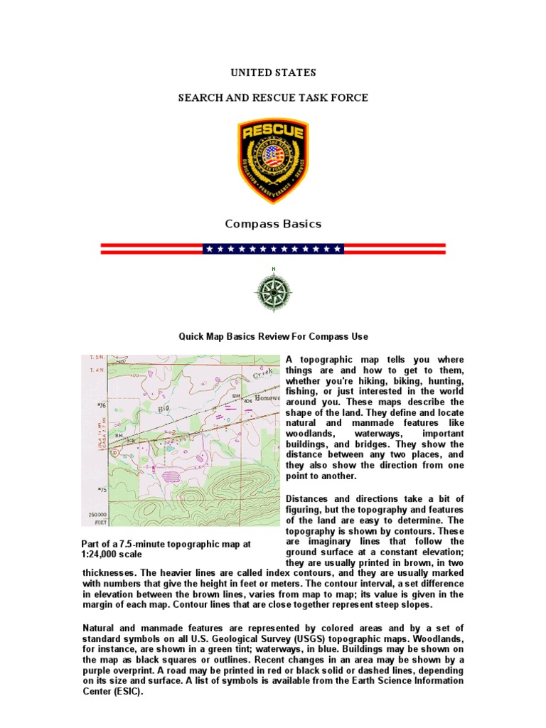 United States Search and Rescue Task Force | PDF | Compass | Topography