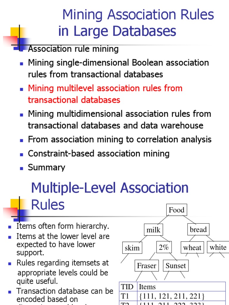 Mining Multilevel Association Rules From Transactional Databases | PDF | Correlation And ...