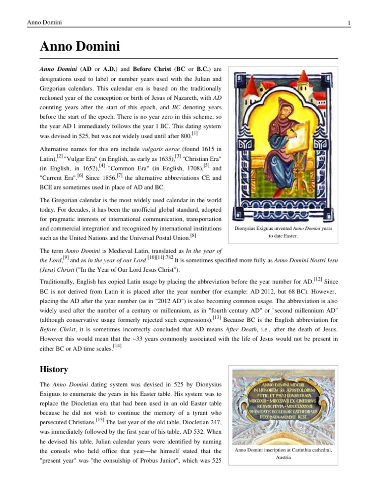 Anno Domini | PDF | Anno Domini | Common Era