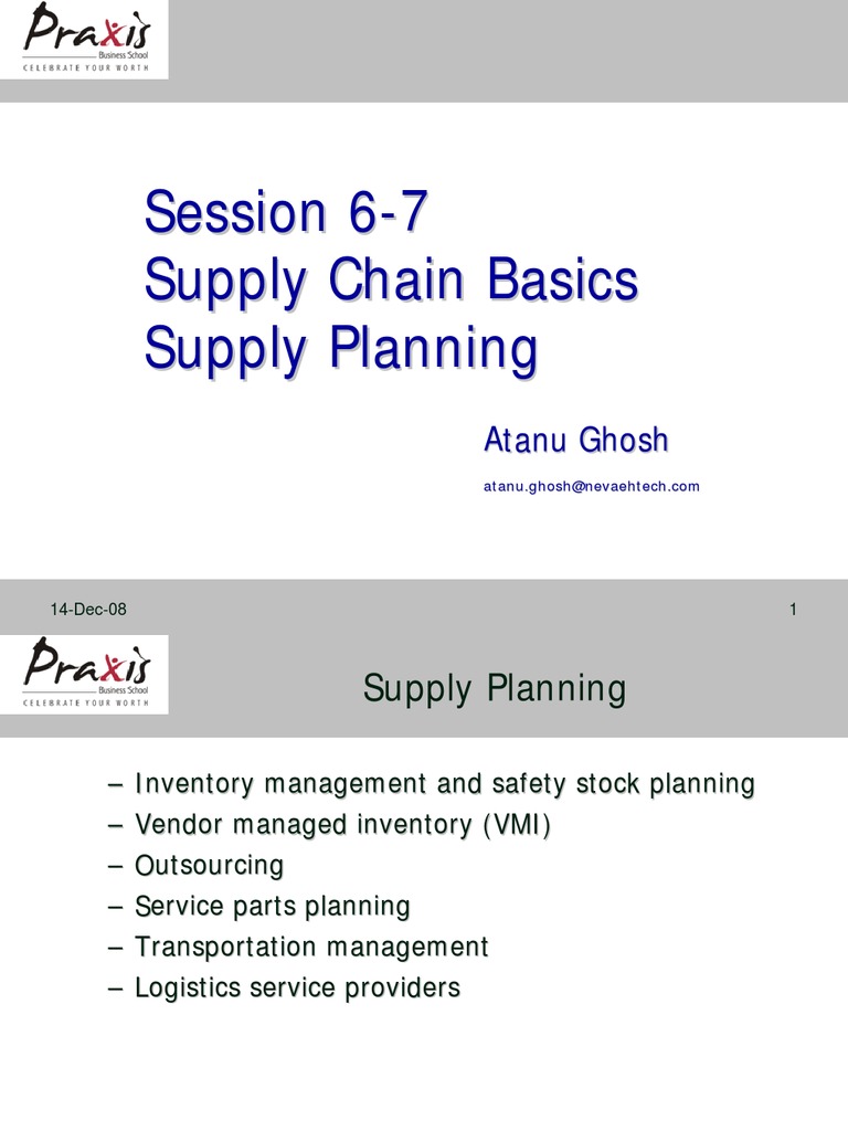 Supply Chain Basics Supply Planning | PDF | Logistics | Inventory
