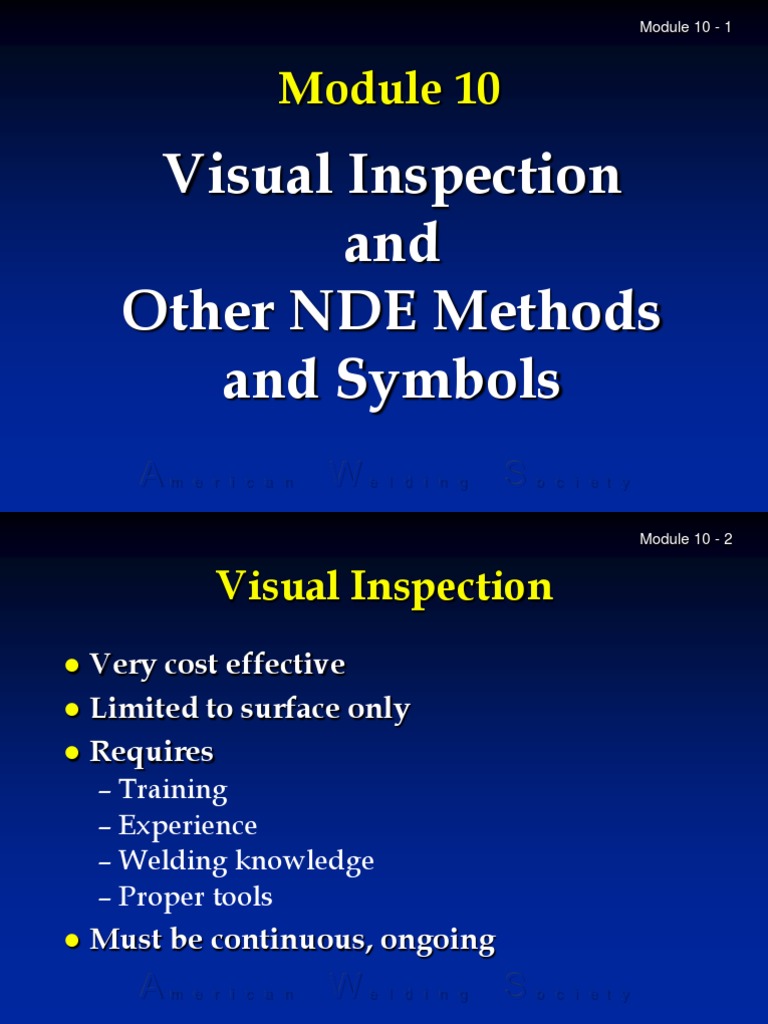 Visual Inspection in NDE Methods | PDF
