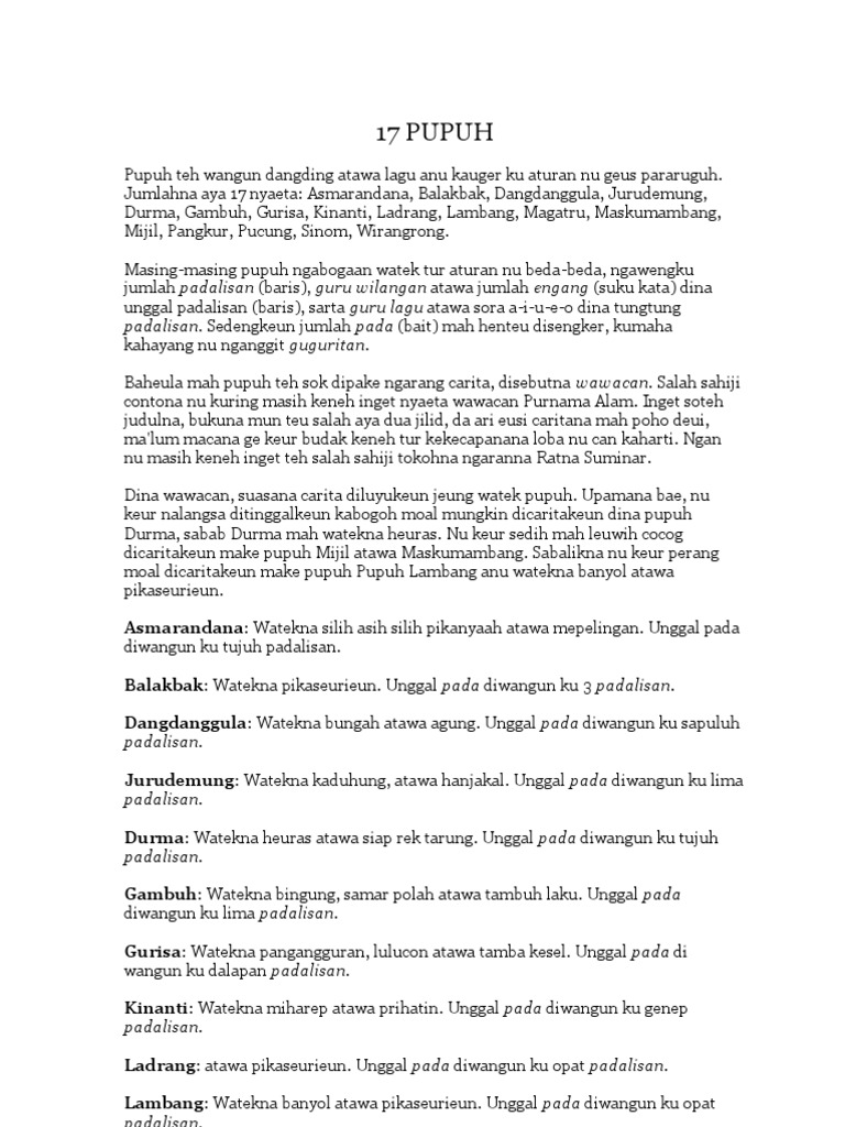 17 Pupuh | PDF