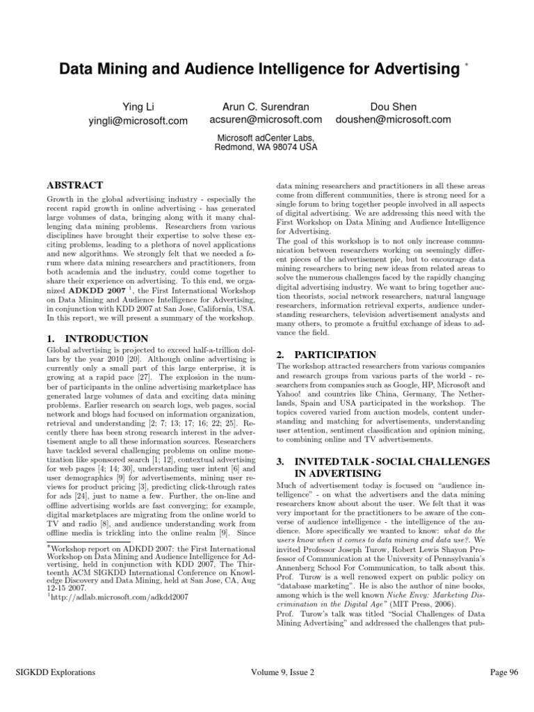 10.1.1.106.8504 | Data Mining | Advertising