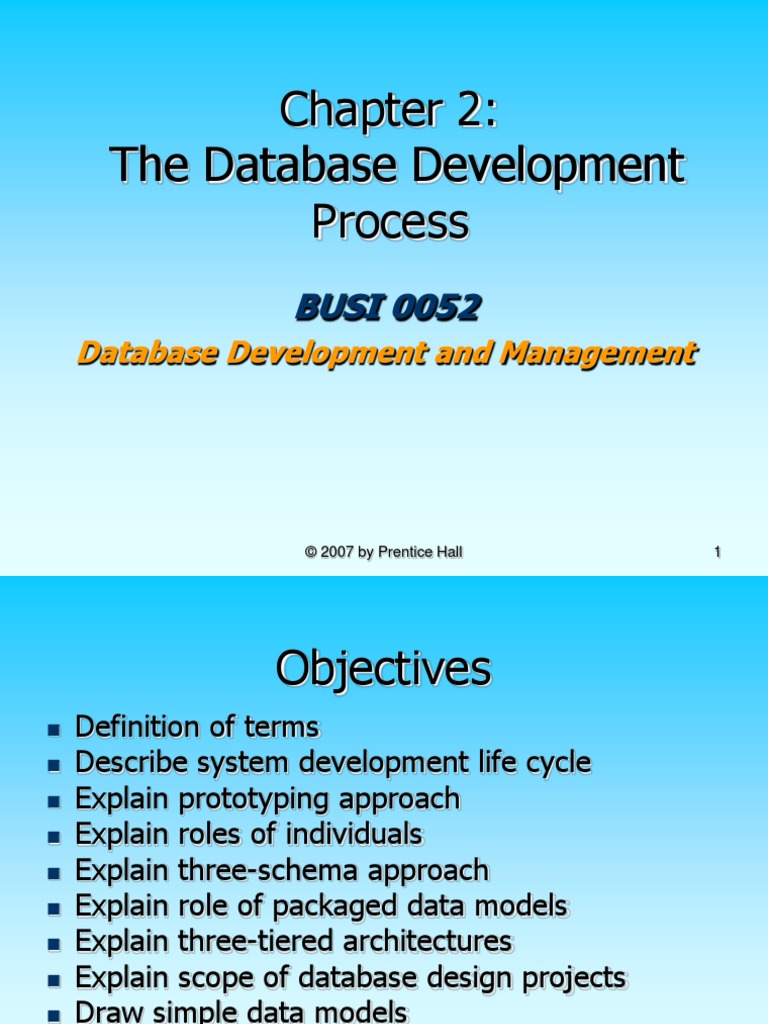 The Database Development Process: BUSI 0052 | PDF | Databases | Software Development Process