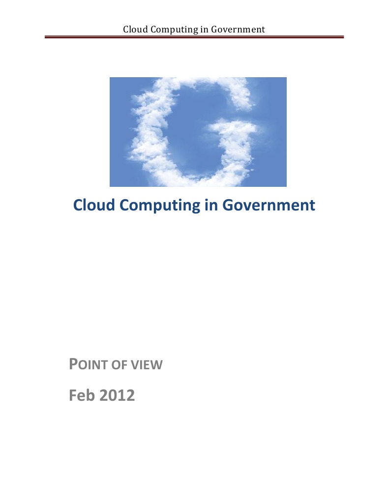 Cloud Computing in Government v0 21 | PDF | Cloud Computing | Strategic ...