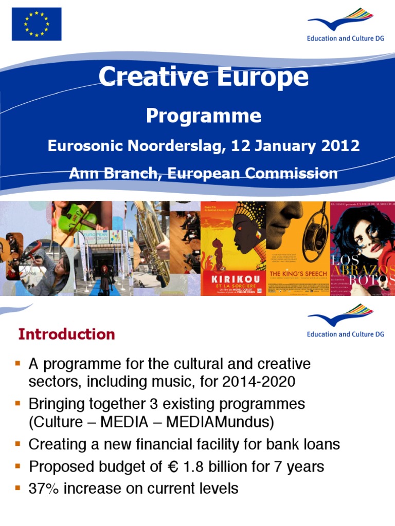 Presentation Creative Europe - Eurosonic - 12 01 2012 Public | PDF ...
