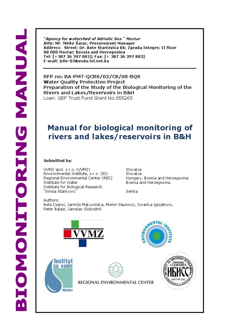Biological Monitoring Manual for B&H | PDF | Aquatic Ecosystem | Water