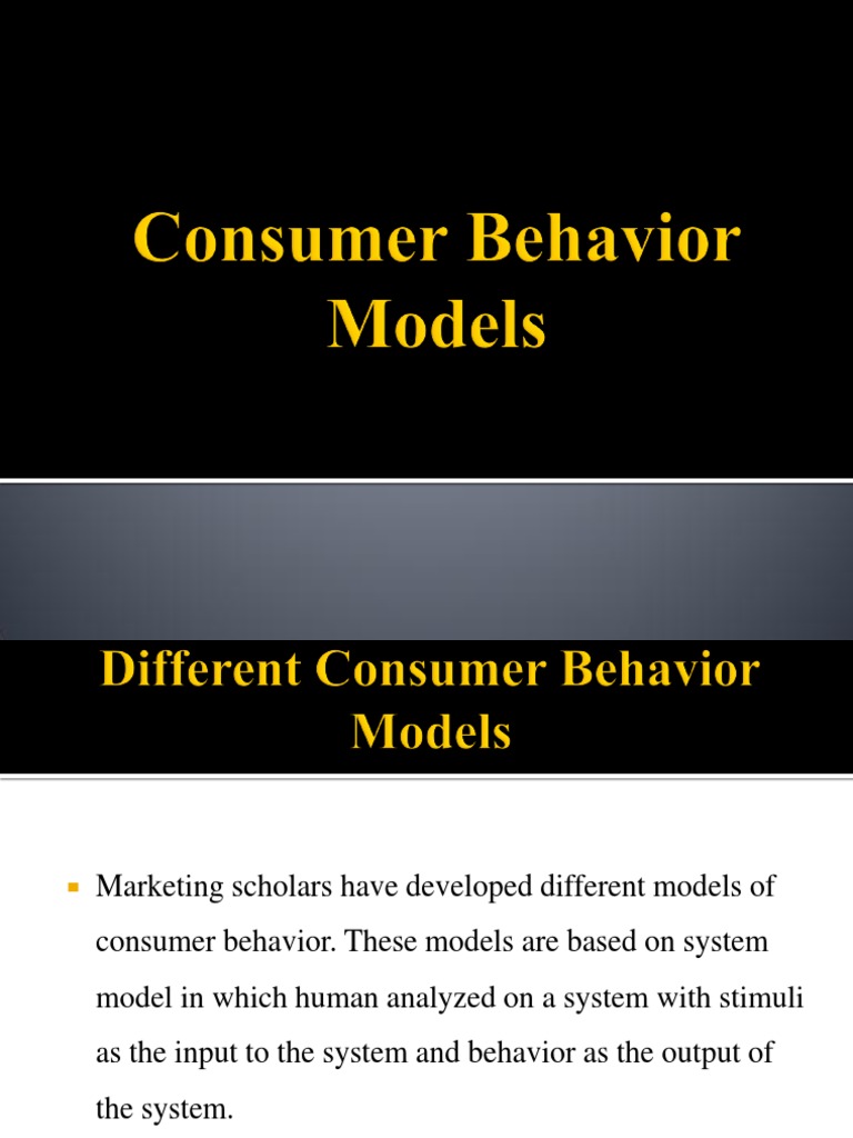 Consumer Behavior Models | PDF | Consumer Behaviour | Behavior