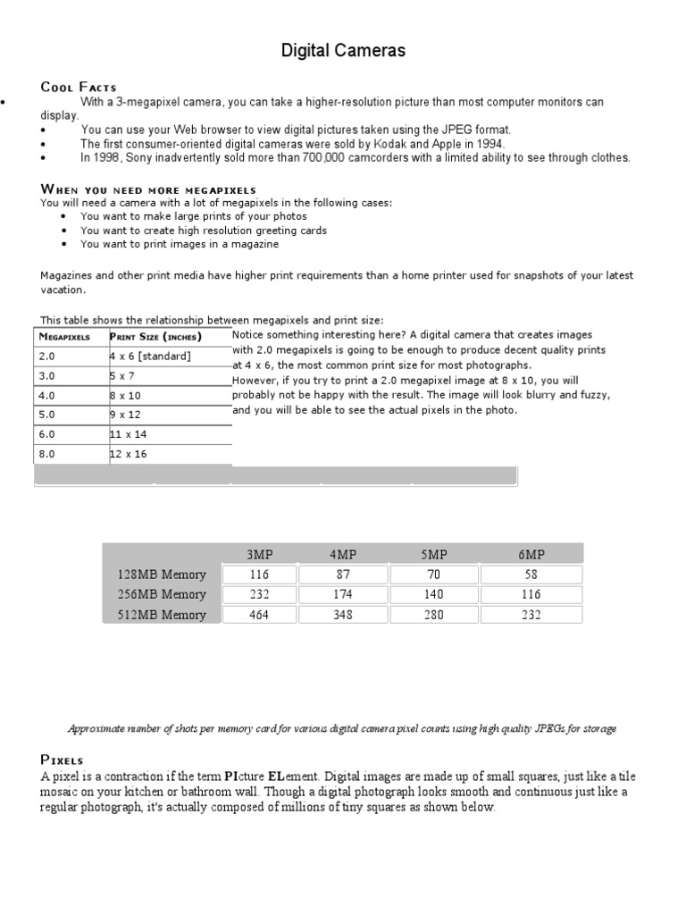 Digital Camera | PDF | Camera | Pixel