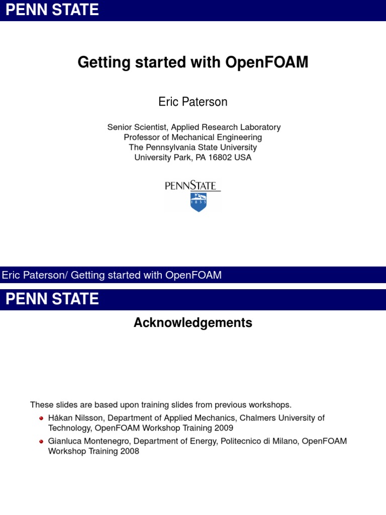 Getting Started With Openfoam: Eric Paterson | Download Free PDF | Installation (Computer ...