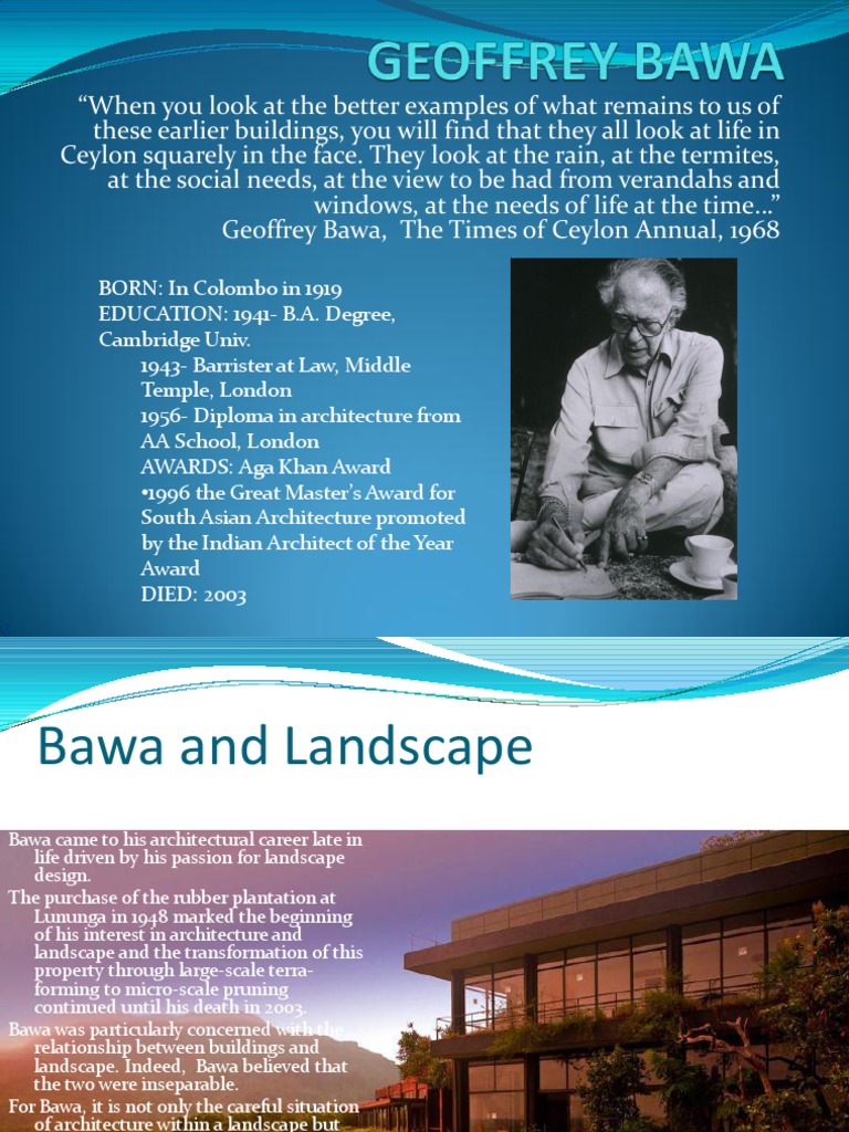 Geoffrey Bawa | PDF | Landscape | Nature
