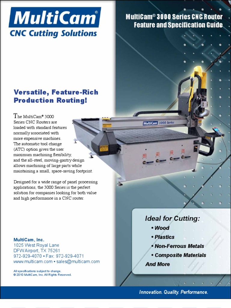 Versatile, Feature-Rich Production Routing!: Multicam 3000 Series CNC ...