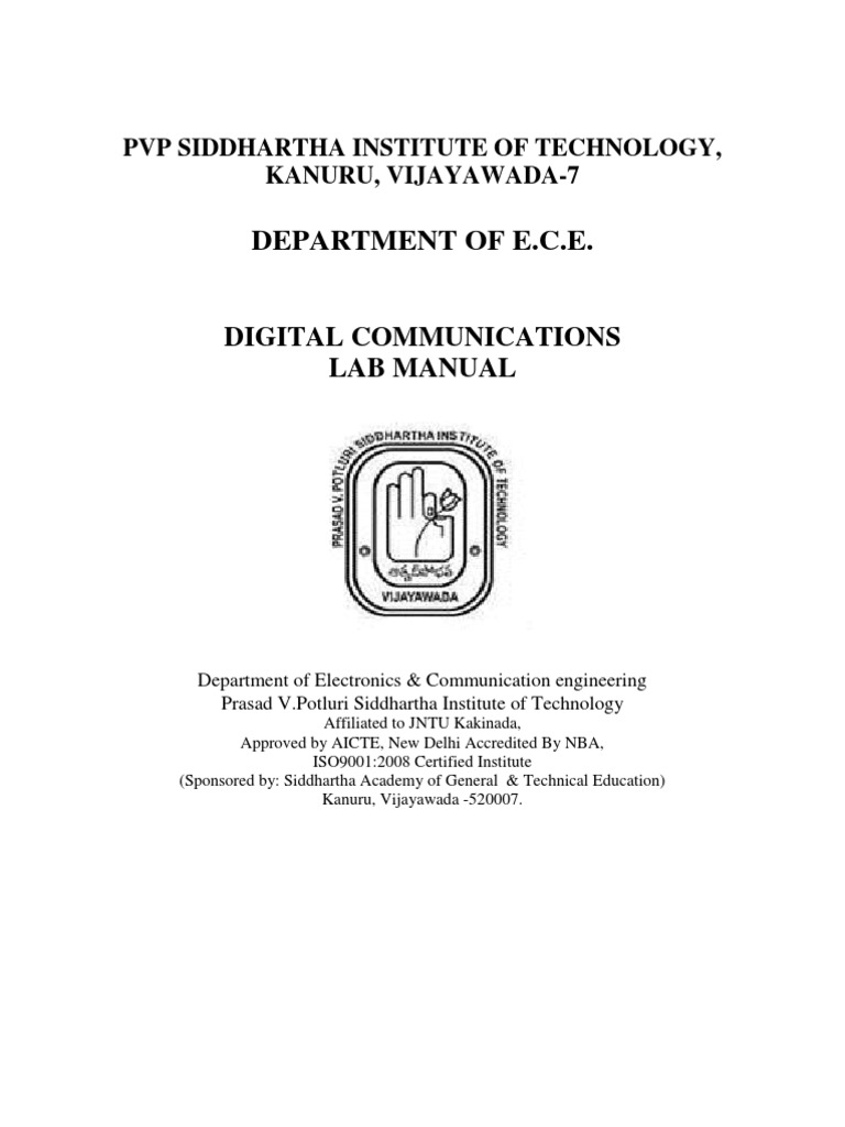 Department of E.C.E.: Digital Communications Lab Manual | PDF | Modulation | Sampling (Signal ...